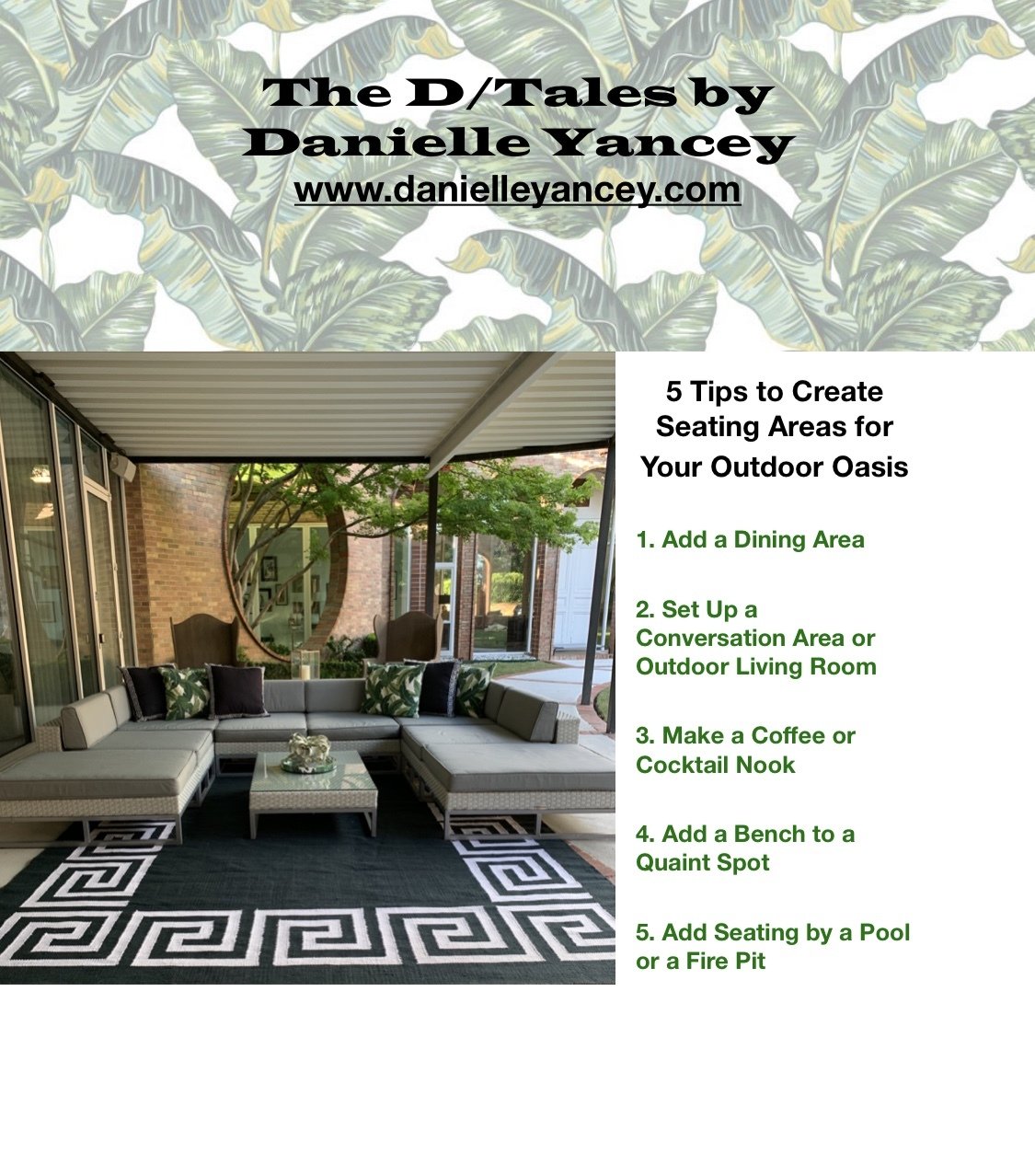 Seating Areas for Your Outdoor Oasis - Danielle Yancey